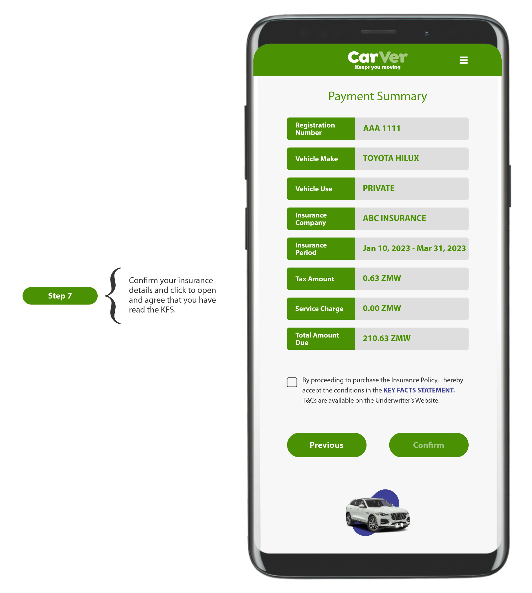 CarVer Zambia - Motor insurance app for Zambia